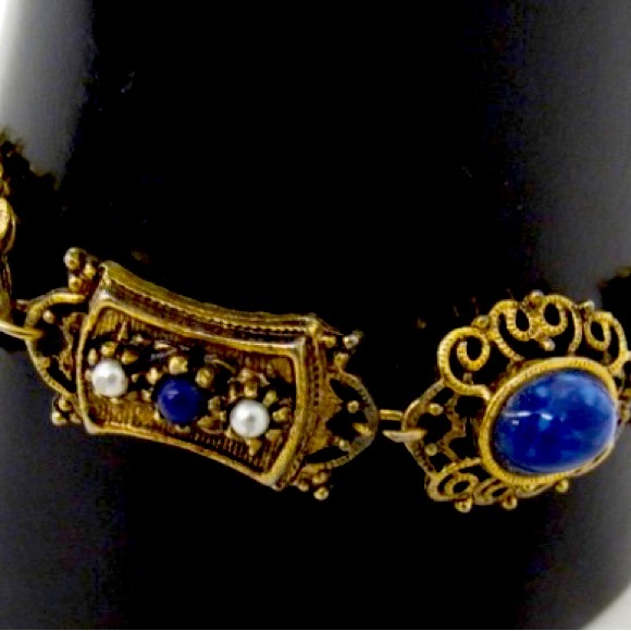 Art Arthur | Jewelry | Vintage 7 Inch Art Arthur Gold Tone Blue Lapis ...